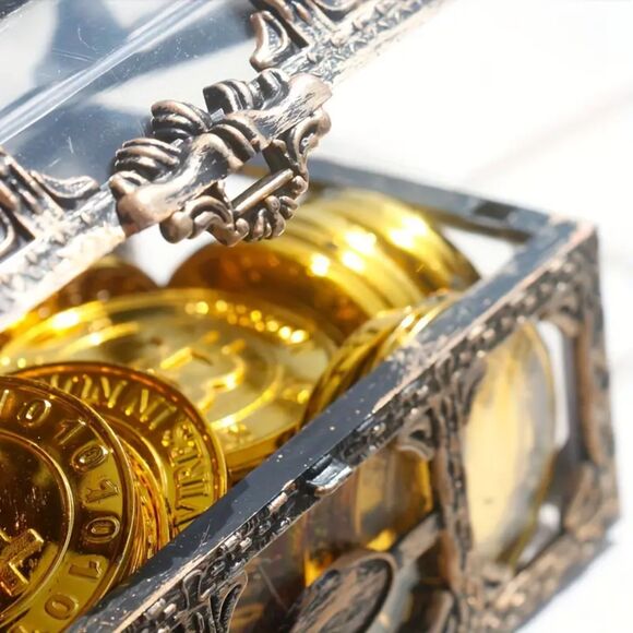 Wicked Silk | Accents | Clear Vintage Treasure Chest Jewelry Box Pirate ...